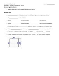 Worksheet – Solving Complex Resistor Circuits – Mr. Renwick's Online ...